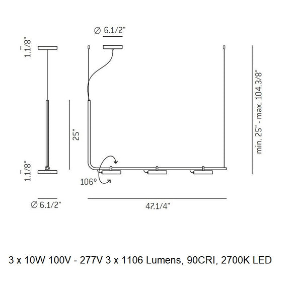Estiluz Aro Linear Pendant Light - 2Modern