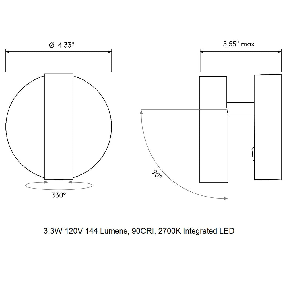 Astro Lighting Enna Surface Round LED Wall Sconce - 2Modern