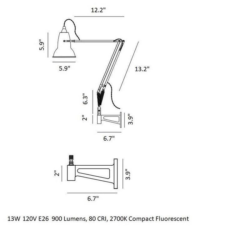 Anglepoise Original 1227 Brass Wall Mounted Lamp - 2Modern