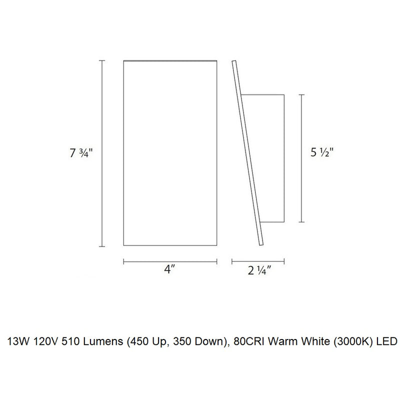 Sonneman Angled Plane Narrow Wall Light - 2Modern