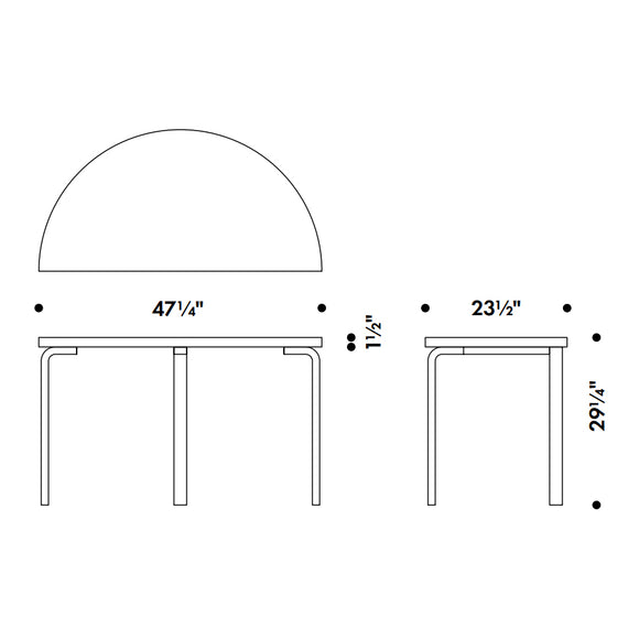 Artek Aalto Half-Round Dining Table - 2Modern