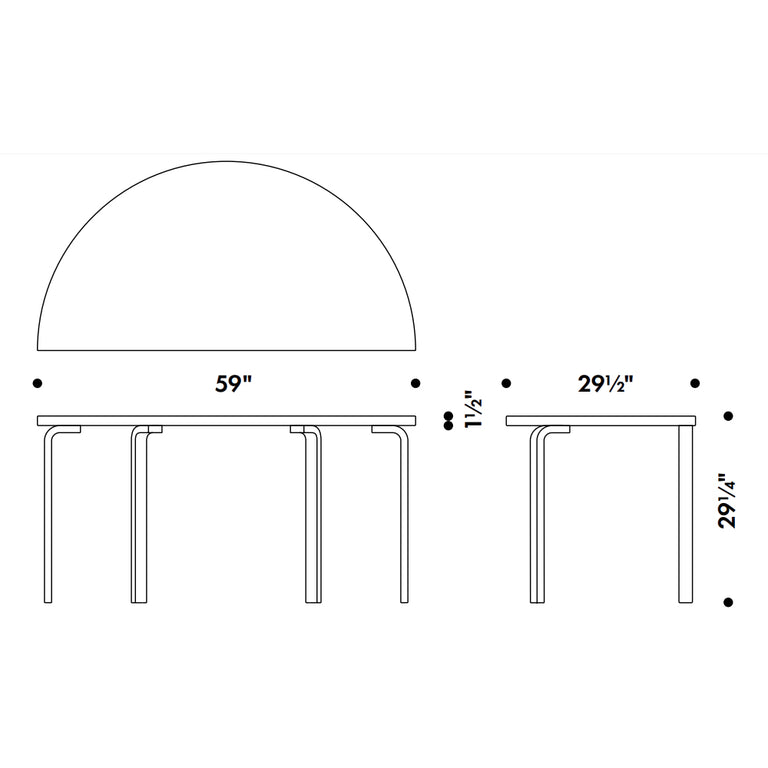 Artek Aalto Half-Round Dining Table - 2Modern