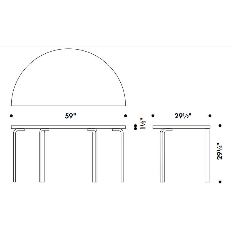 Artek Aalto Half-Round Dining Table - 2Modern
