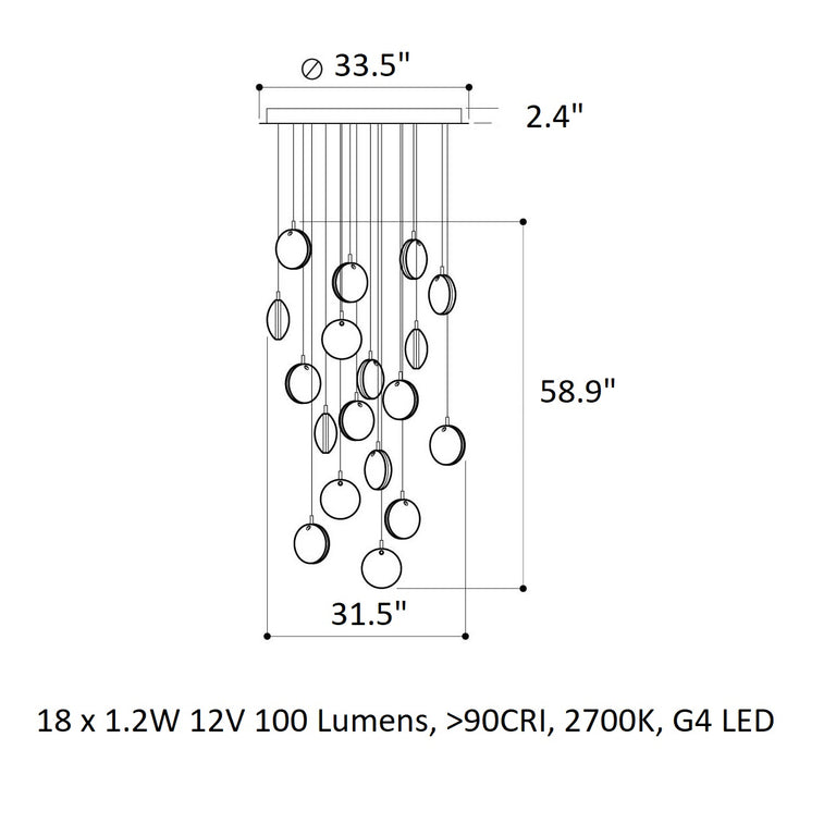 BOMMA Lens Round LED Chandelier - 2Modern