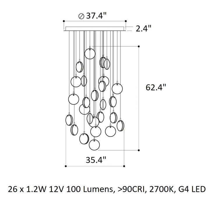 BOMMA Lens Round LED Chandelier - 2Modern