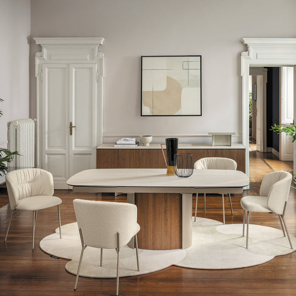 Calligaris Sweel Upholstered Dining Chair with Metal Base - 2Modern