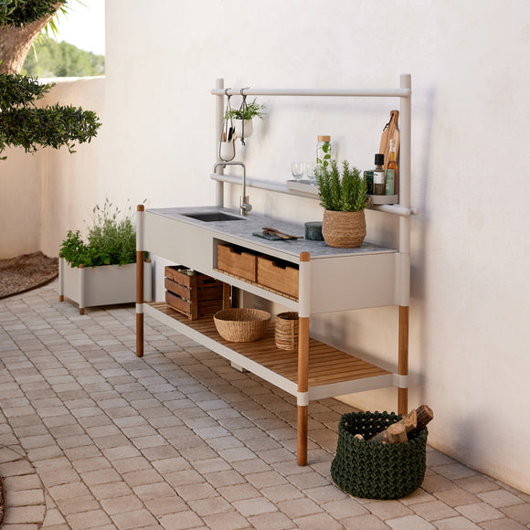 Cane-line Sticks Outdoor Kitchen with Teak Shelf - 2Modern