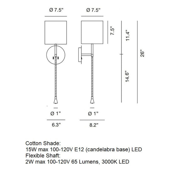 Carpyen Hotel- Python Round Wall Light - 2Modern