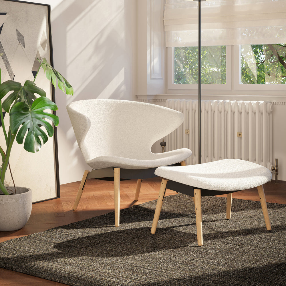 Case Furniture Ella Ottoman with Wood Legs - 2Modern