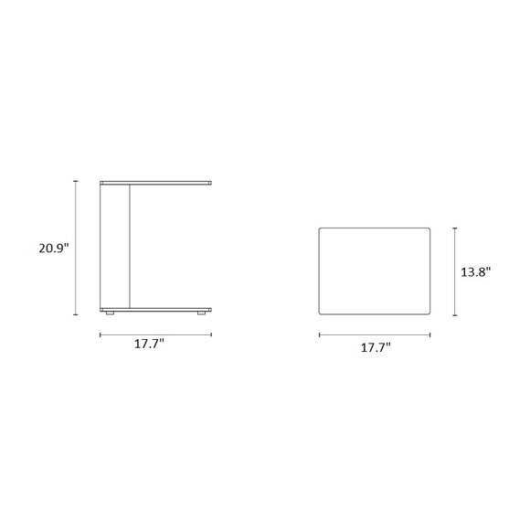 Case Furniture Overhang Rectangle Side Table - 2Modern