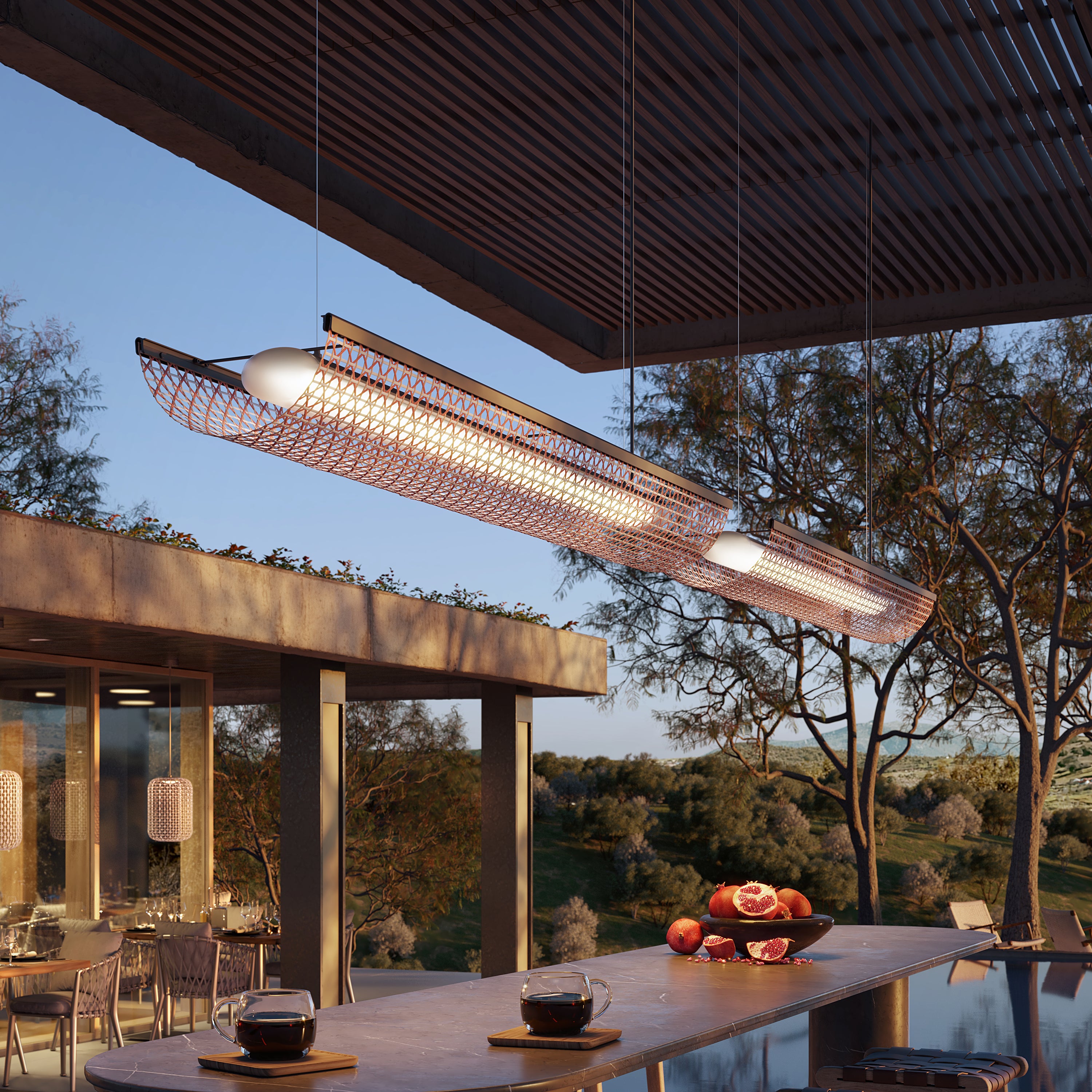 Bover Nans Balis Outdoor LED Linear Pendant Light - 2Modern