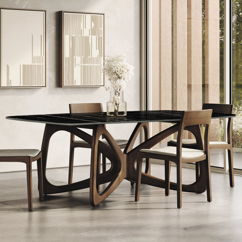 Copeland Furniture Butterfly Sintered Stone Boat Shaped Table - 2Modern