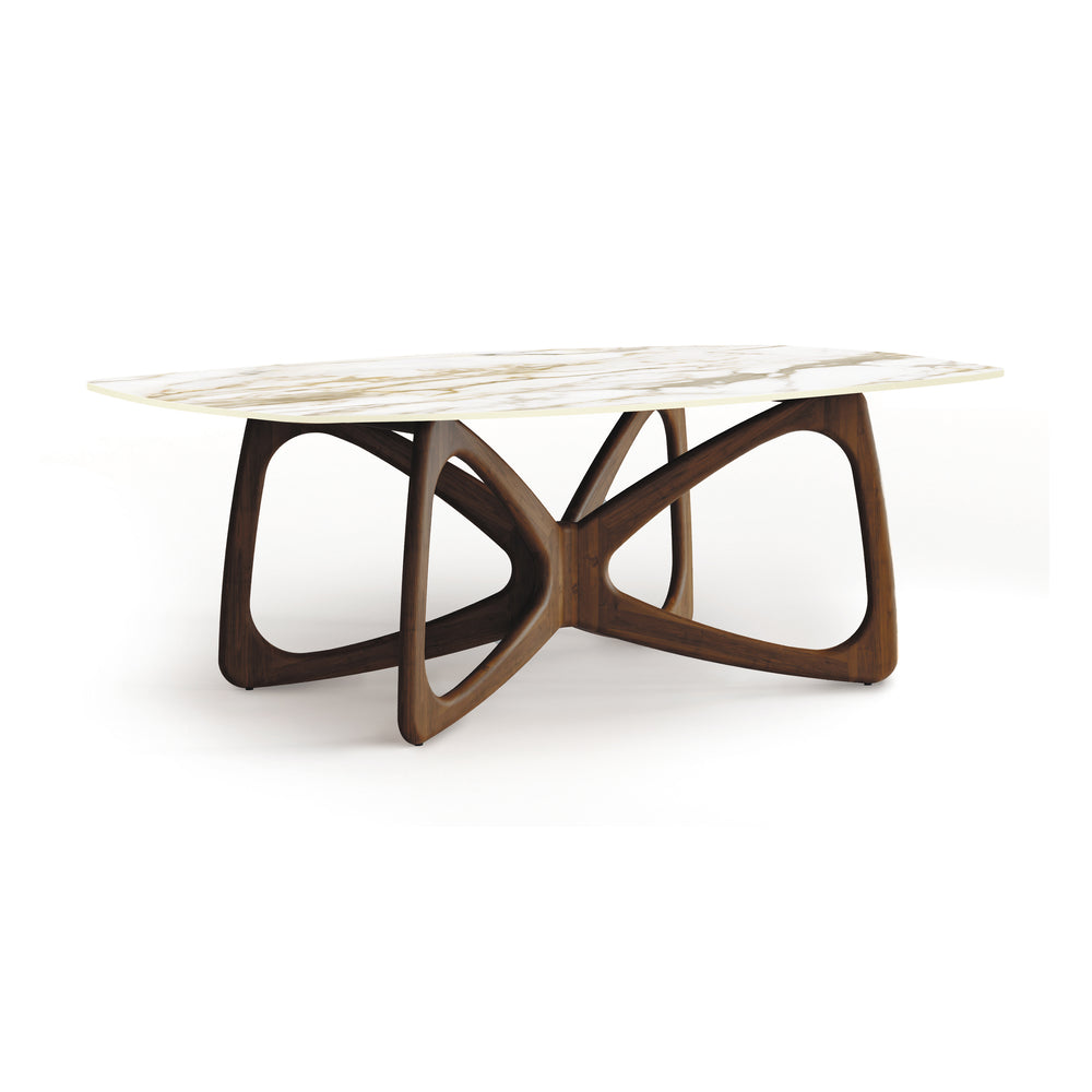 Copeland Furniture Butterfly Sintered Stone Boat Shaped Table - 2Modern