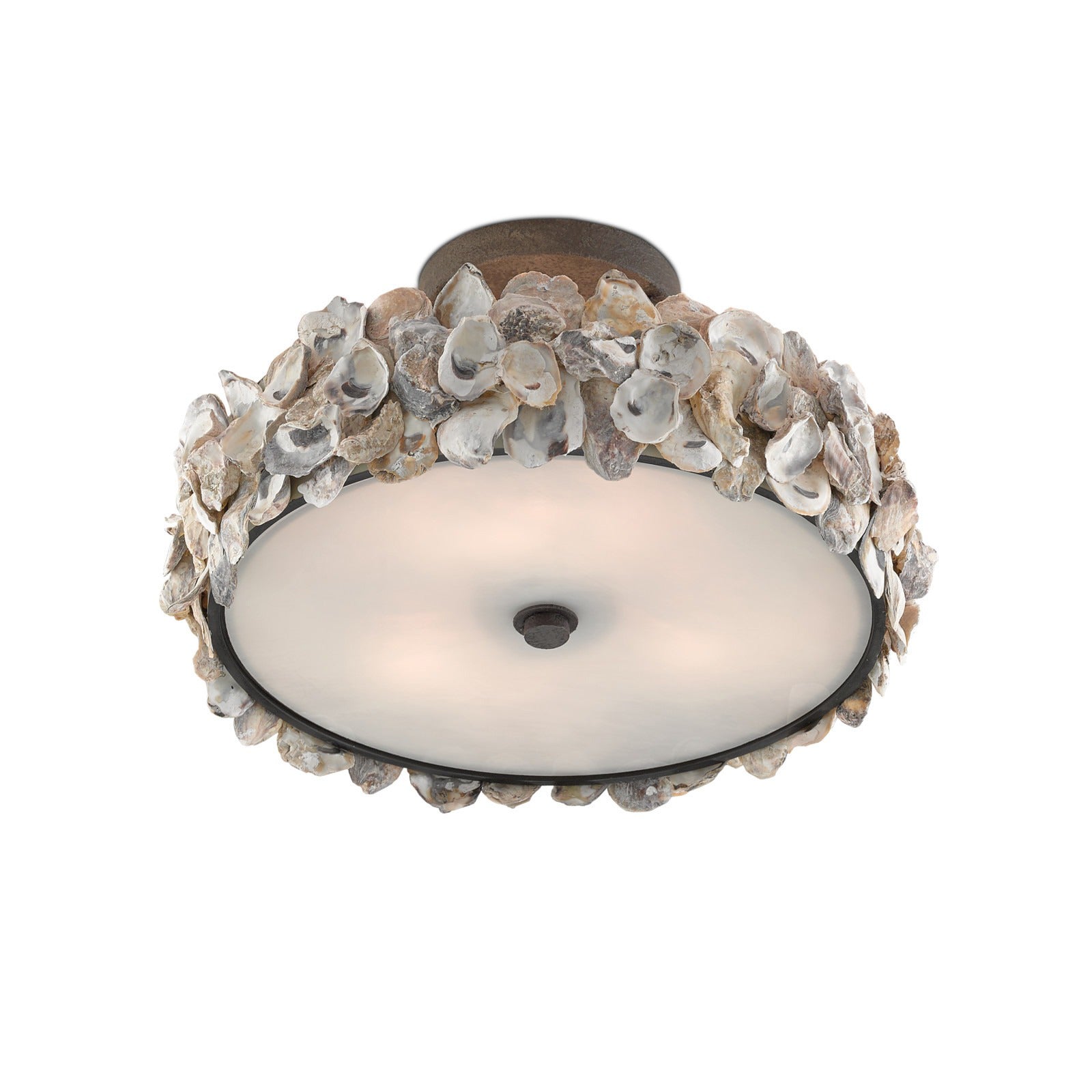 Currey & Company Oyster Shell Semi Flush Mount - 2Modern