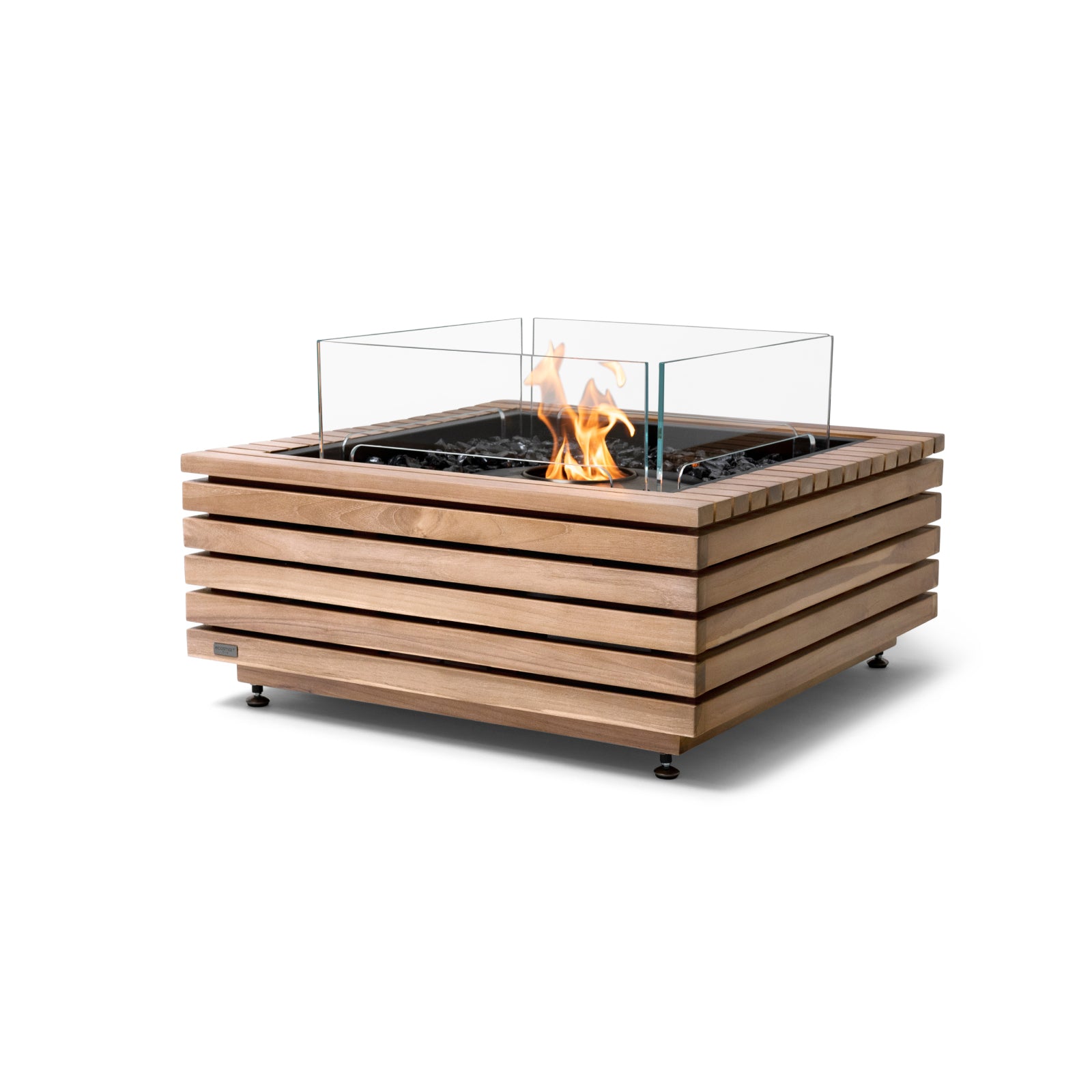 EcoSmart Fire Base 30 Teak Fire Table Set - 2Modern