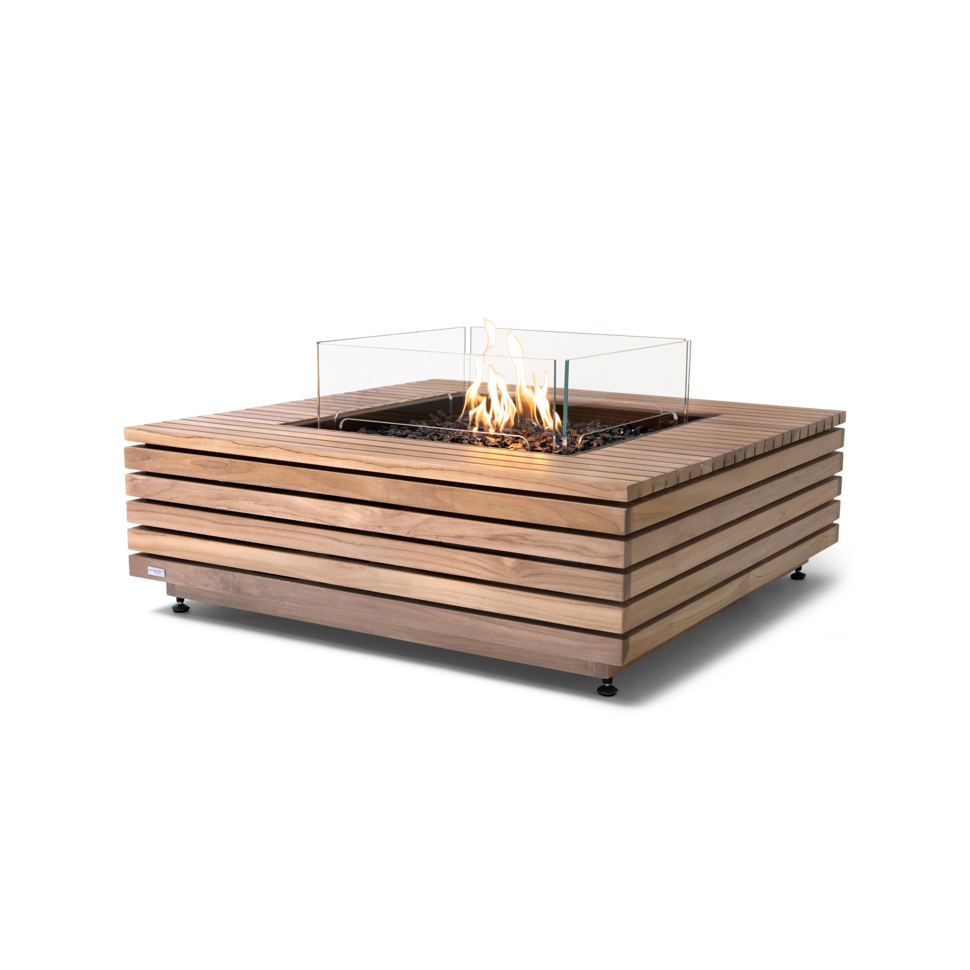 EcoSmart Fire Base 40 Teak Fire Table Set - 2Modern