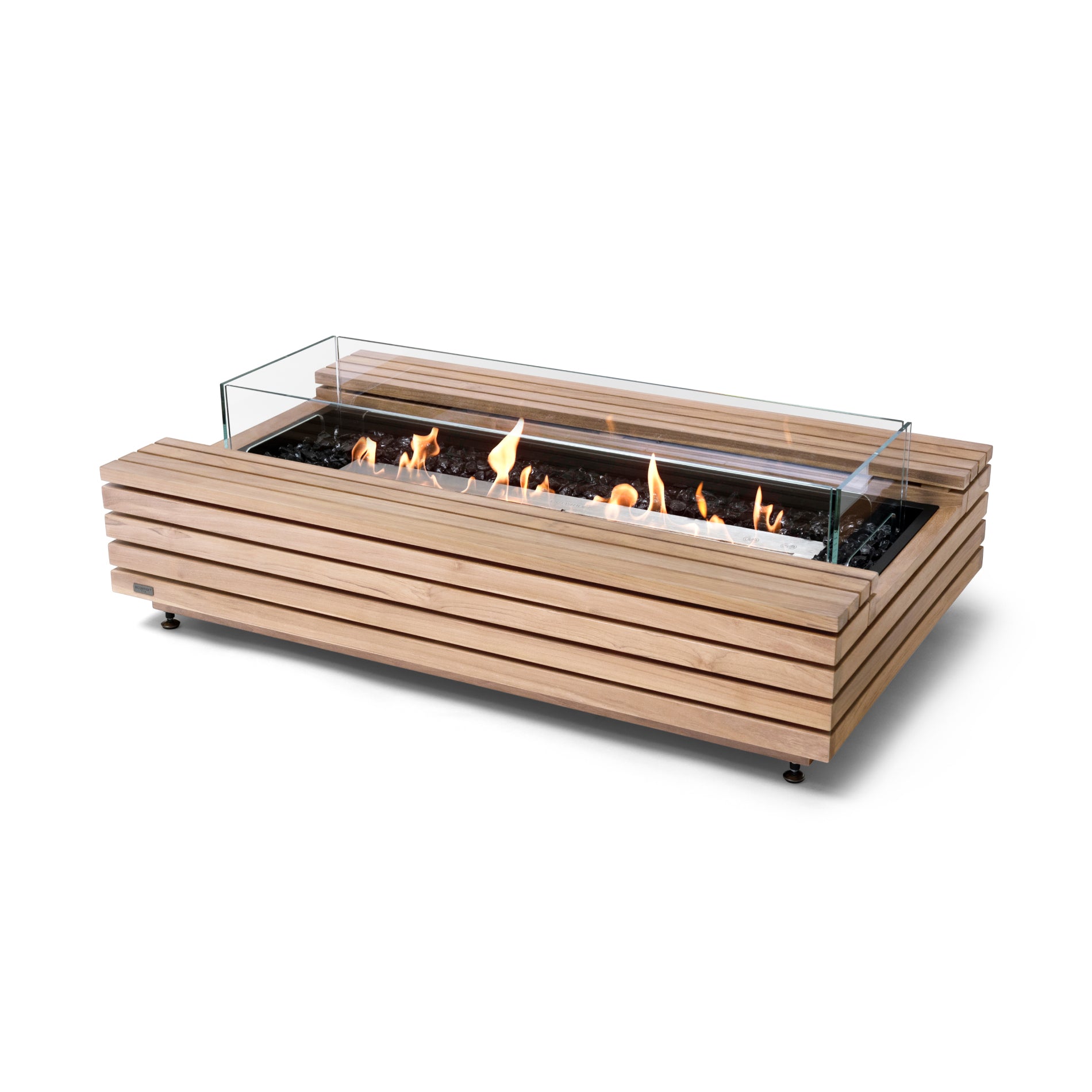 EcoSmart Fire Cosmo Teak Fire Table Set - 2Modern