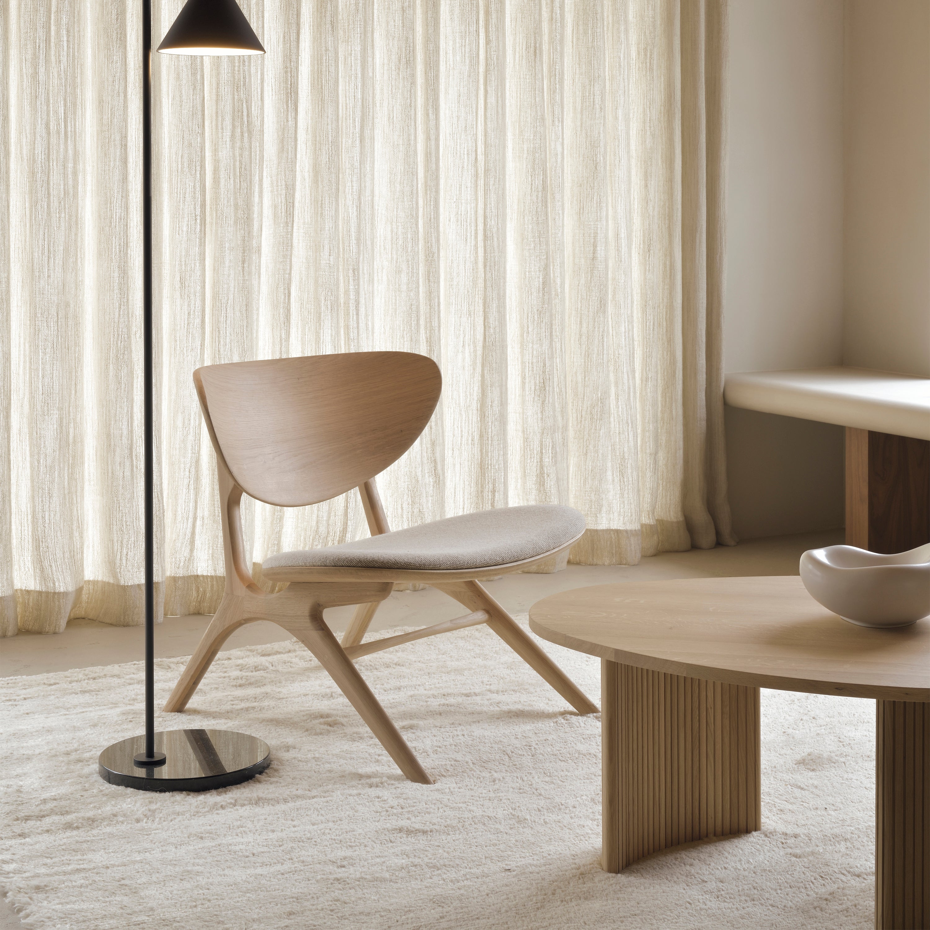 Ethnicraft Eye Lounge Chair with Upholstered Seat - 2Modern