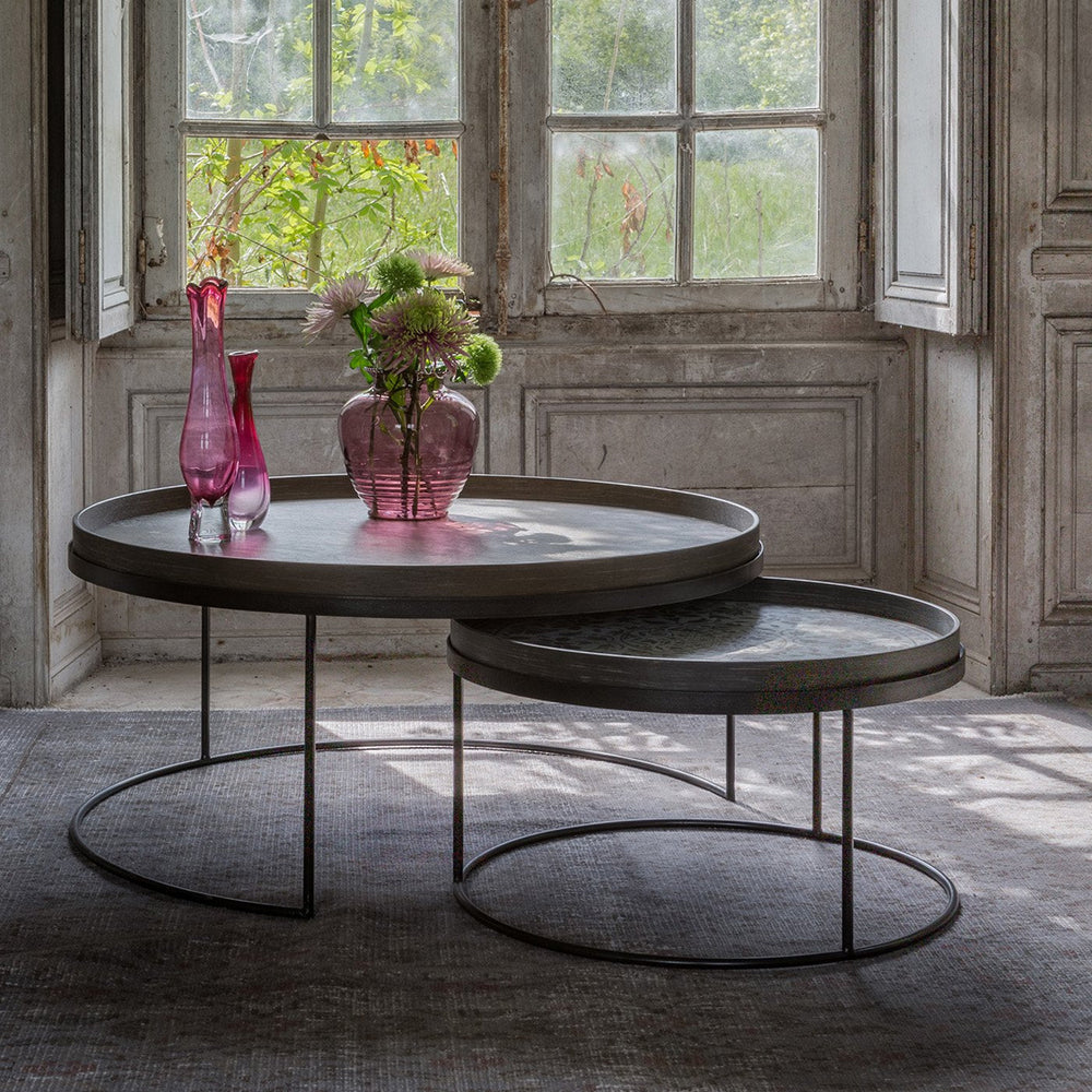 Ethnicraft Large Tray Round Coffee Table Set - 2Modern