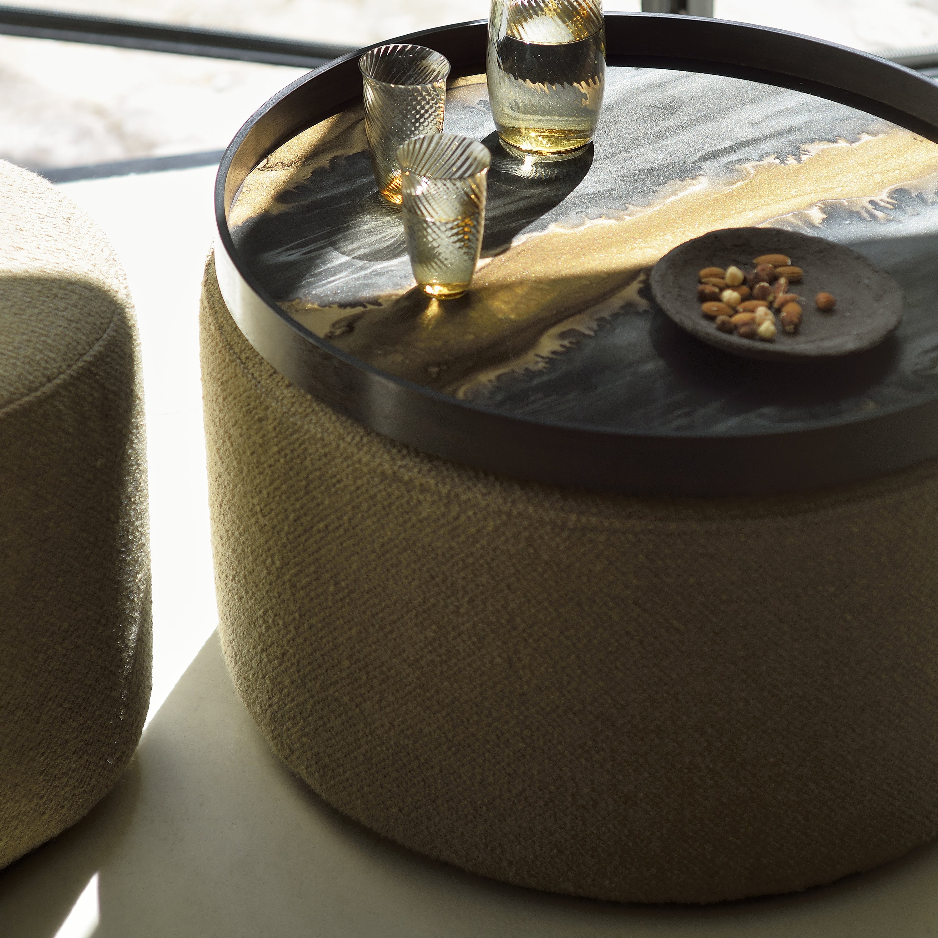 Ethnicraft Barrow Pouf with Tray - 2Modern