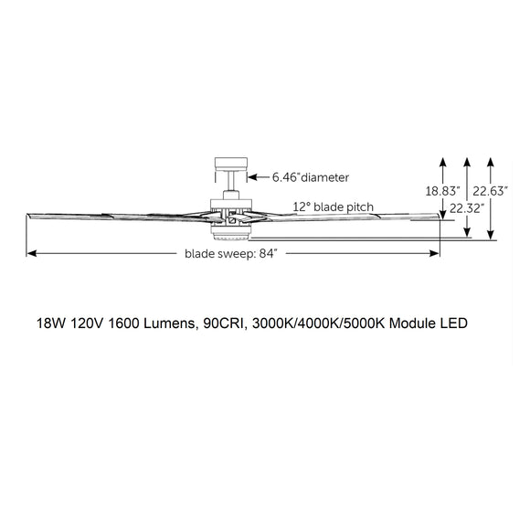Fanimation Odyn 84 Inch Outdoor Ceiling Fan with Light - 2Modern