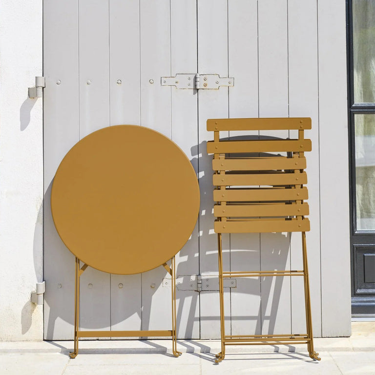 Fermob Bistro Outdoor Chair & Round Folding Outdoor Table Set - 2Modern