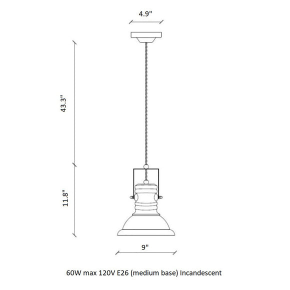 Ferroluce Retro Industrial Bracket Pendant Light - 2Modern