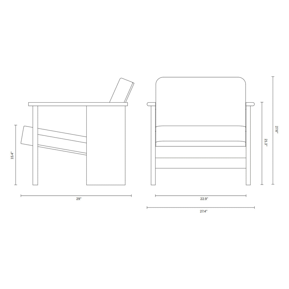 Form and Refine Block Lounge Chair - 2Modern