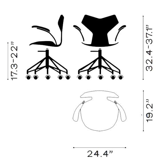 Fritz Hansen Grand Prix Upholstered Task Chair - 2Modern