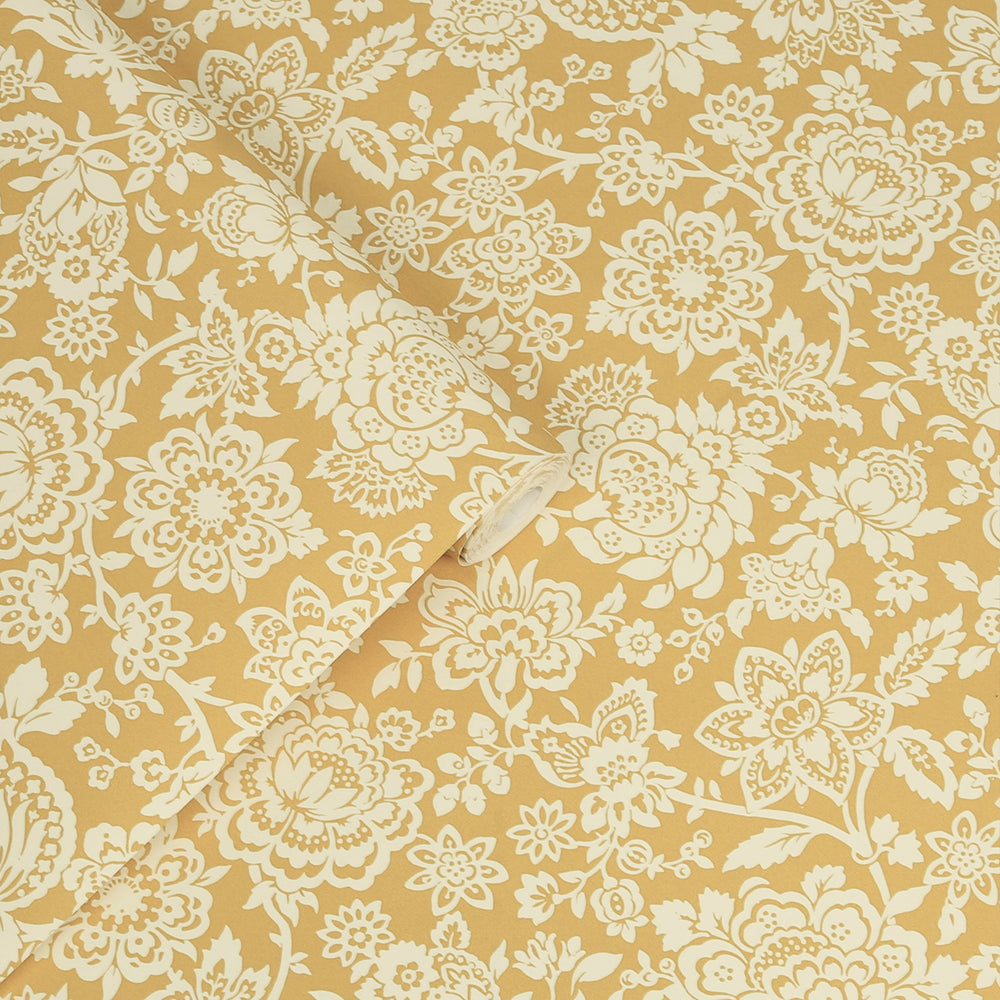 Graham & Brown Laura Ashley Trailing Laurissa Wallpaper Pale Ochre ...