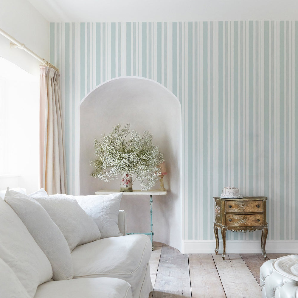 Graham & Brown Rachel Ashwell Watercolour Stripe Blue Wallpaper - 2Modern