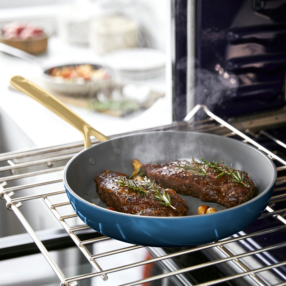 Greenpan GP5 Nonstick 11-Piece Cookware Set with Champagne Handles ...