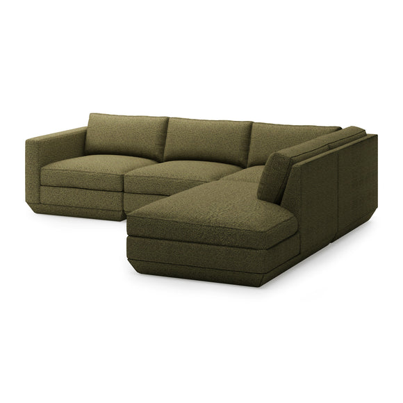 Gus Podium Modular 4-piece Lounge Sectional A - 2Modern