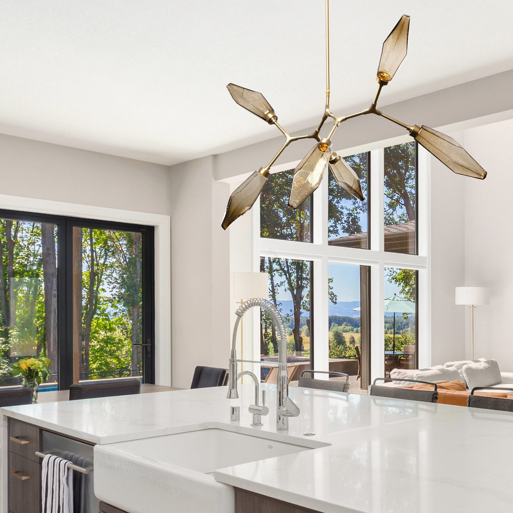 Hammerton Studio Rock Crystal Modern Branch Chandelier - 2Modern