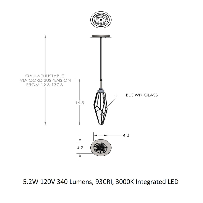 Hammerton Studio Rock Crystal LED Pendant Light - 2Modern