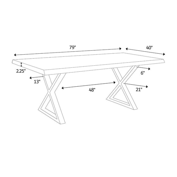 Urbia Brooks Dining Table - X Base - 2Modern