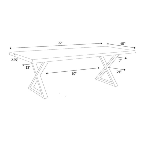 Urbia Brooks Dining Table - X Base - 2Modern