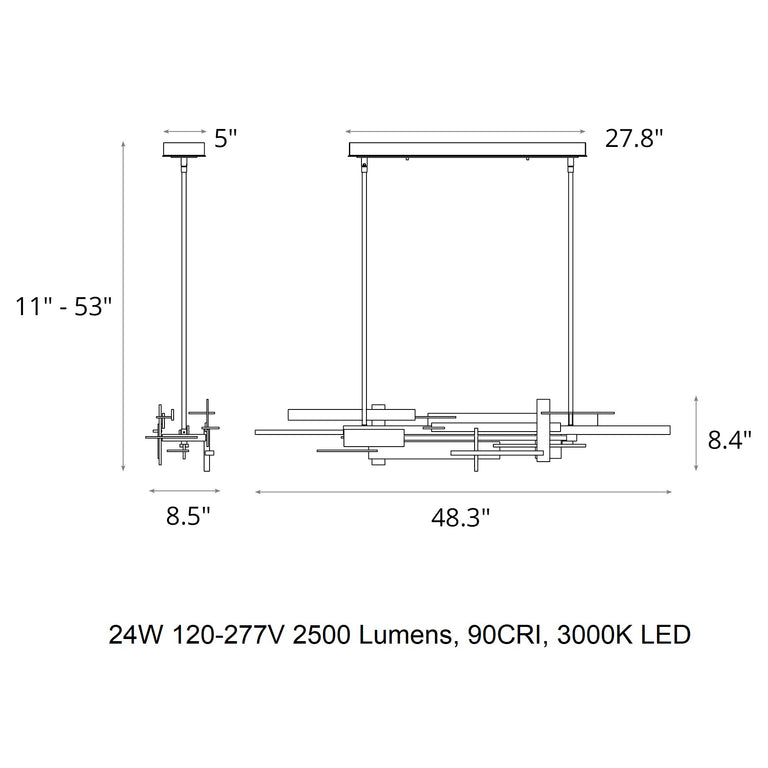 Hubbardton Forge Planar LED Pendant Light with Accent - 2Modern