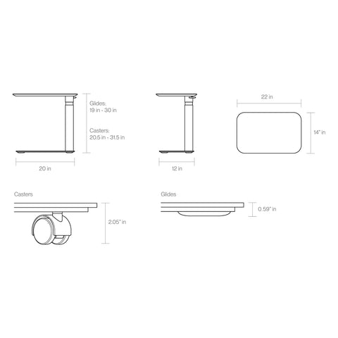 Humanscale Float Micro Adjustable Side Table - 2Modern