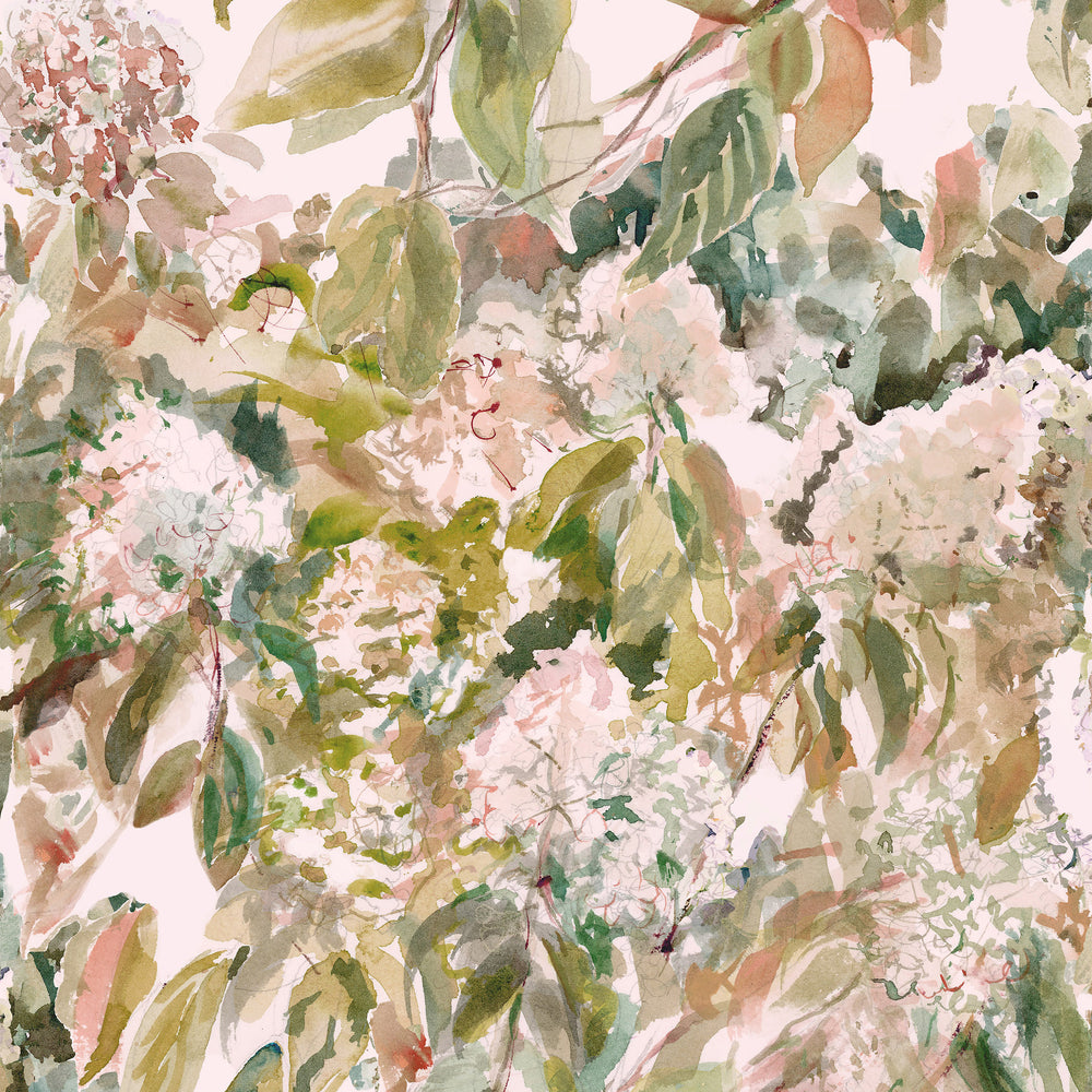 Merenda Wallpaper Hydrangea Garden Wallpaper Sample Swatch - 2Modern