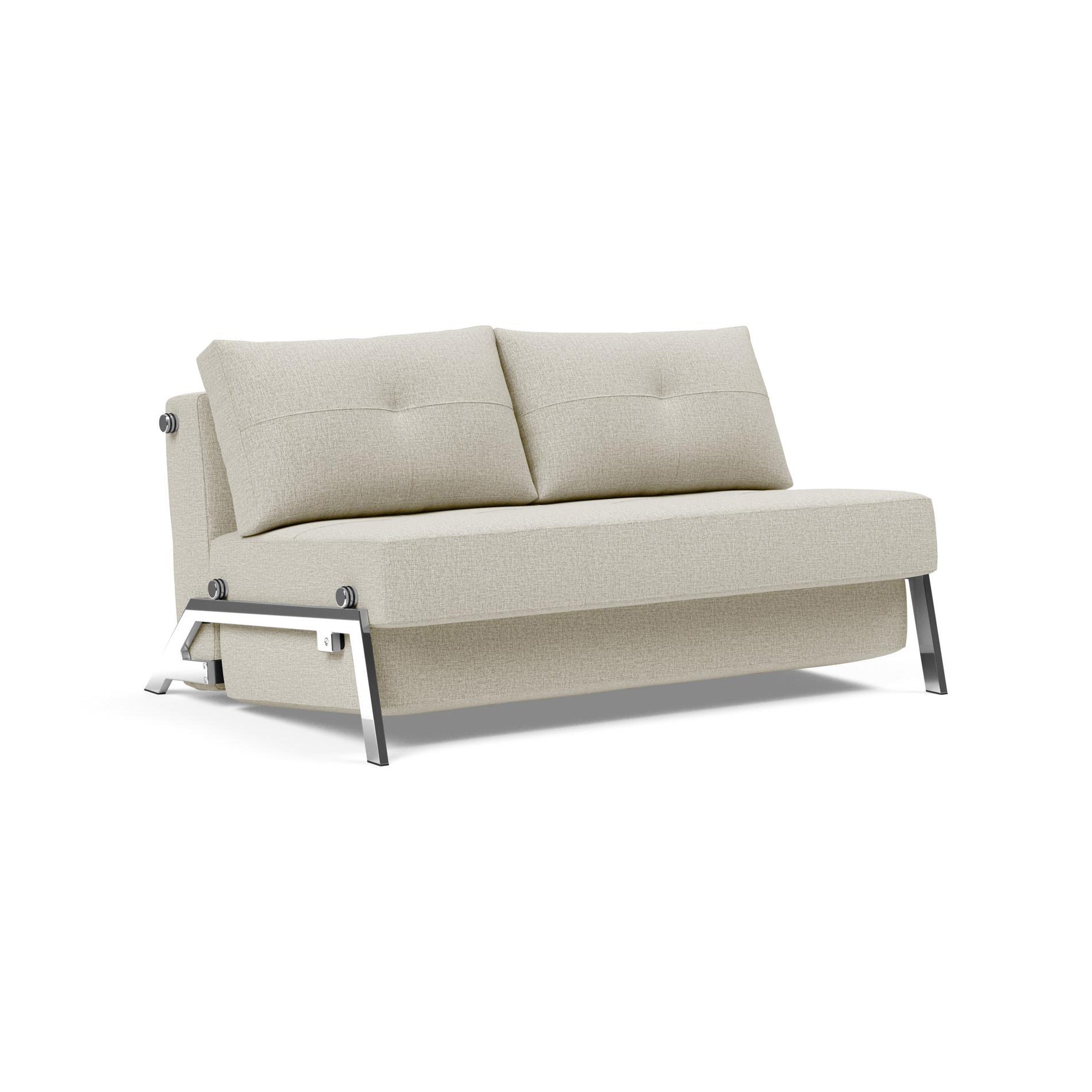 Innovation living Cubed 2-Seater Armless Sofa Bed with Chrome Legs ...