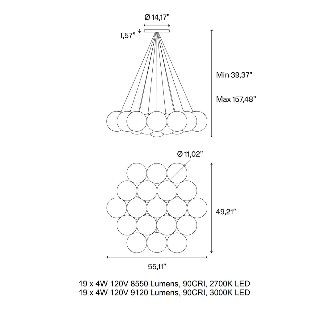 Lodes Random Cloud Large Multi Light LED Pendant Light - 2Modern