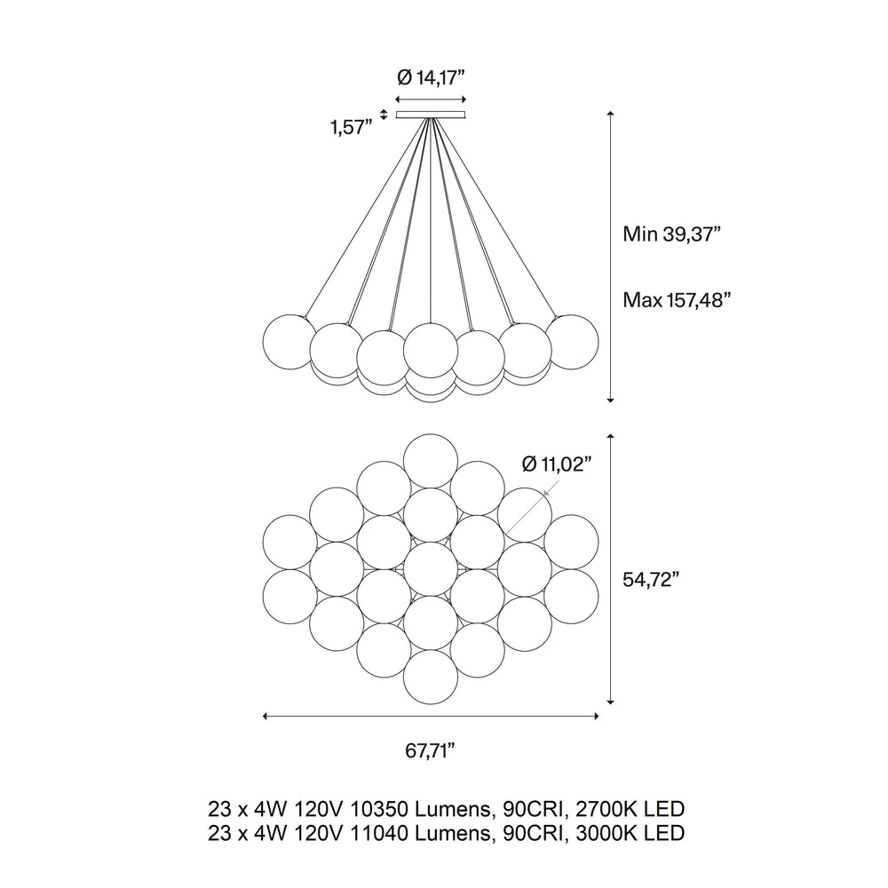 Lodes Random Cloud Large Multi Light LED Pendant Light - 2Modern