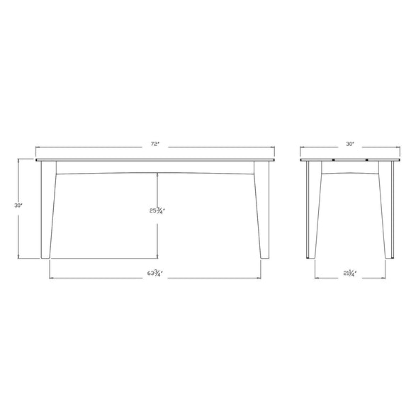 Loll Designs Alfresco Dining Table 72, Bench and Chairs Set - 2Modern