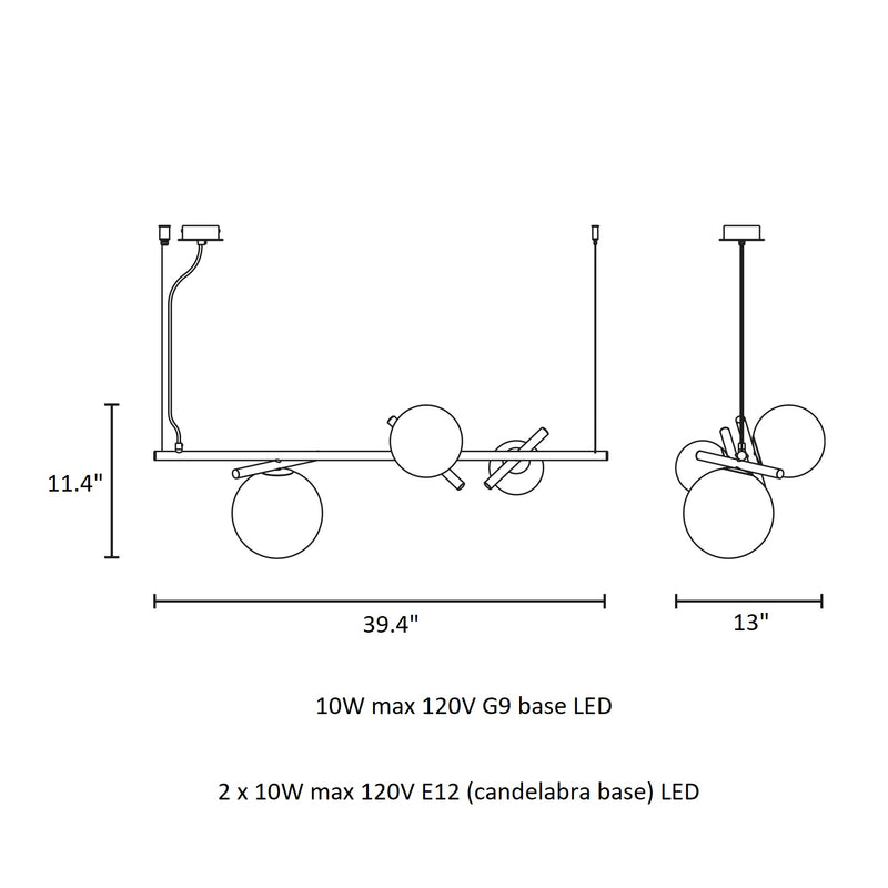 Masiero Posy Linear Pendant Light - 2Modern