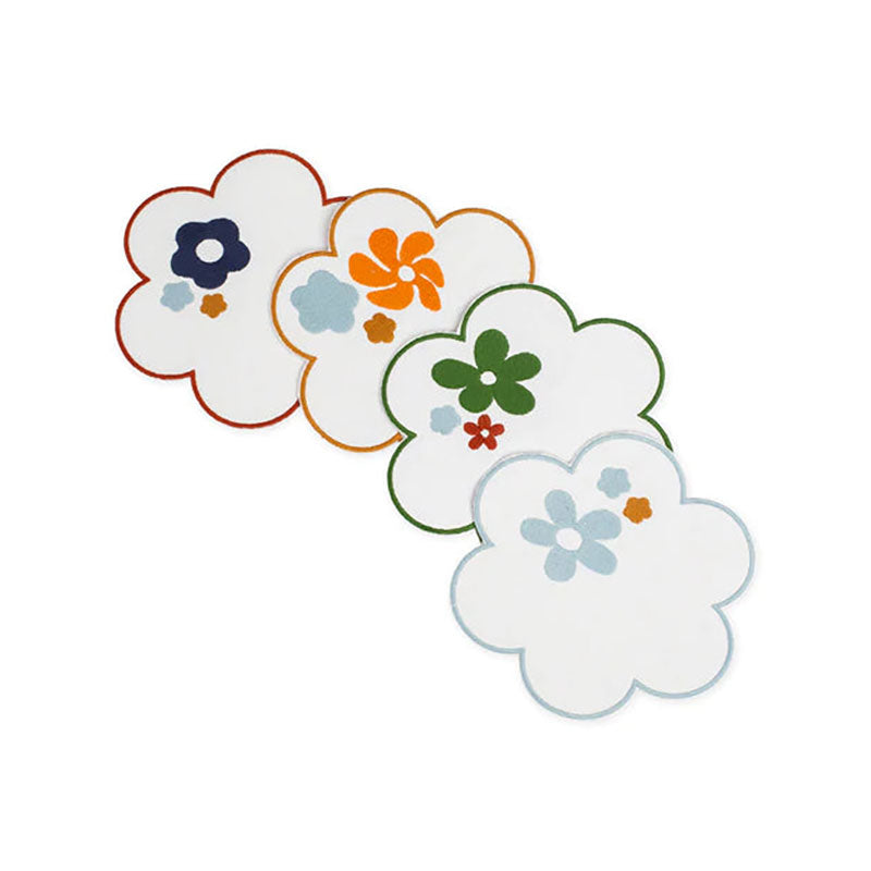 Misette Floral Embroidered Linen Coaster (Set of 4) - 2Modern