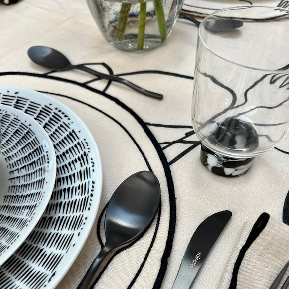 Misette Line Drawing Seafood Linen Tablecloth - 2Modern