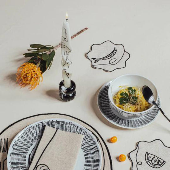Misette Line Drawing Salad Plate (Set of 4) - 2Modern