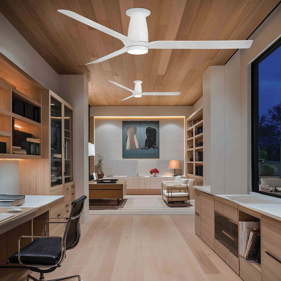 Modern Forms Smart Fans Smooth Indoor/Outdoor Flush Mount Ceiling Fan ...