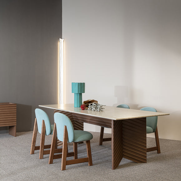 Moroso Rows Diagonal Dining Table with Marble Top - 2Modern